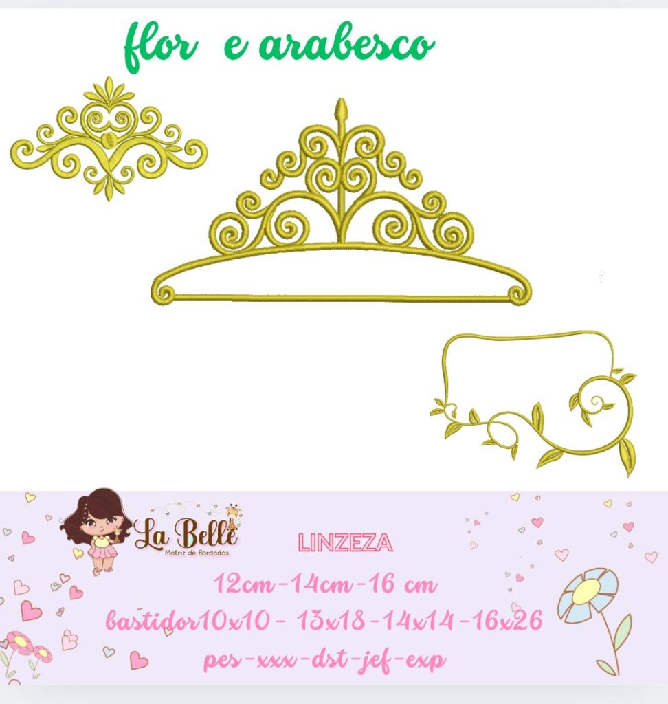 matriz flor e arabesco – Labelle Matrizes de Bordados