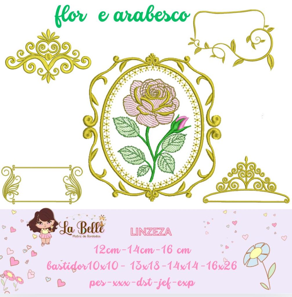 matriz flor e arabesco – Labelle Matrizes de Bordados
